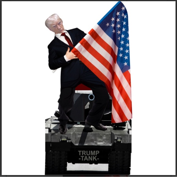 Party Supplies | Donald Trump Tank American Flag Life Size Cardboard ...
